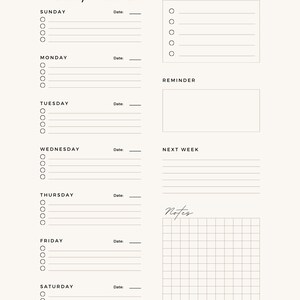Minimalist Weekly Planner - Etsy