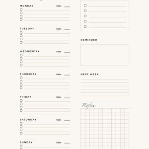 Minimalist Weekly Planner - Etsy