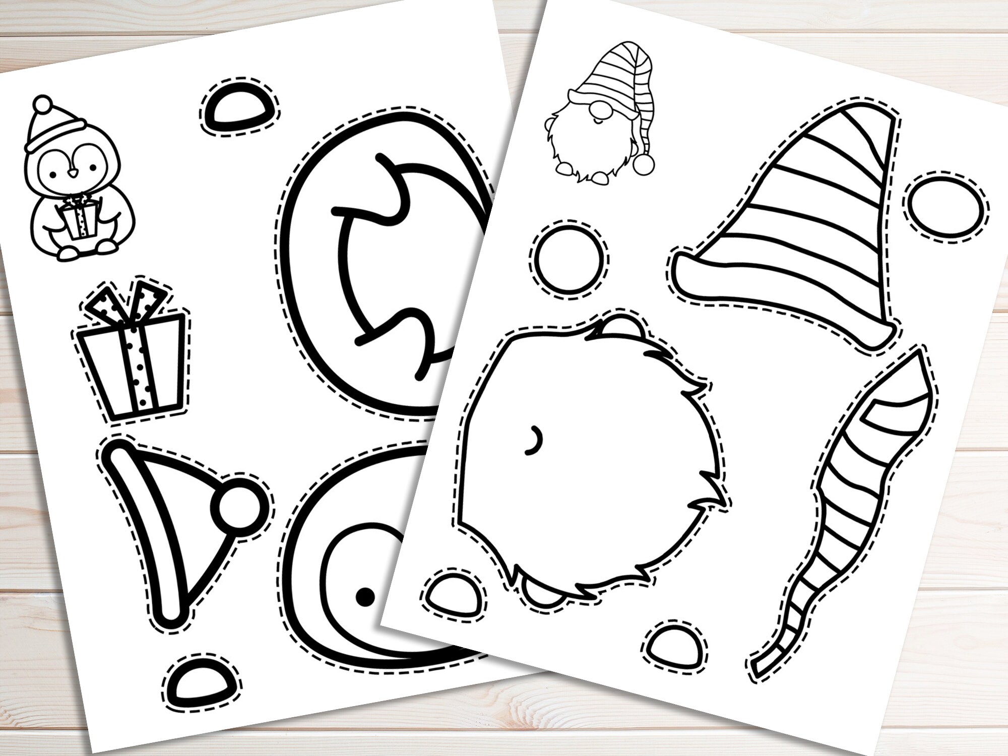 Christmas Scissor Cutting Printable Activity Cut and Paste Worksheets ...