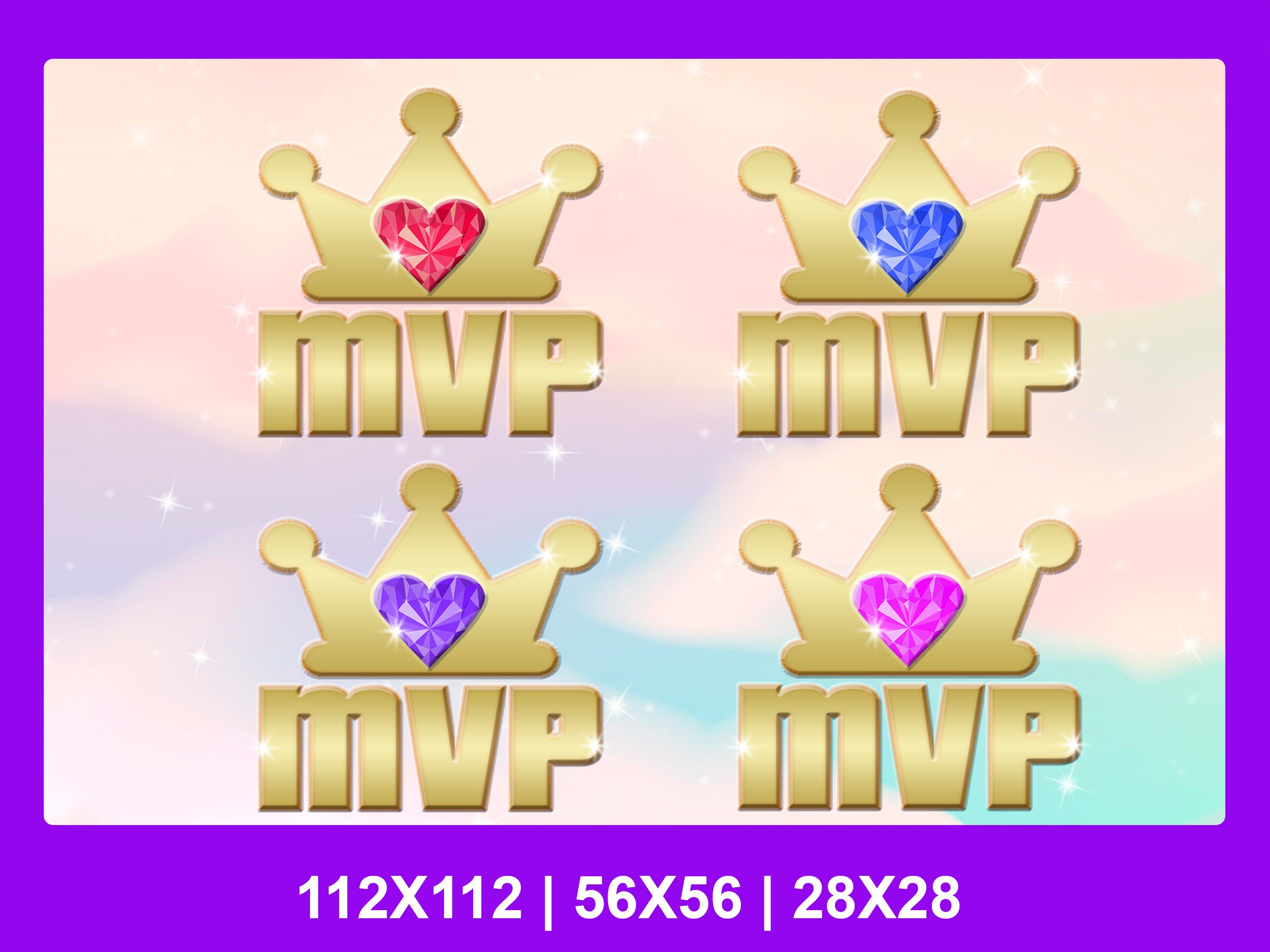 MVP Crown Diamond Heart Emote Twitch Stream | Discord Emote | Youtube ...