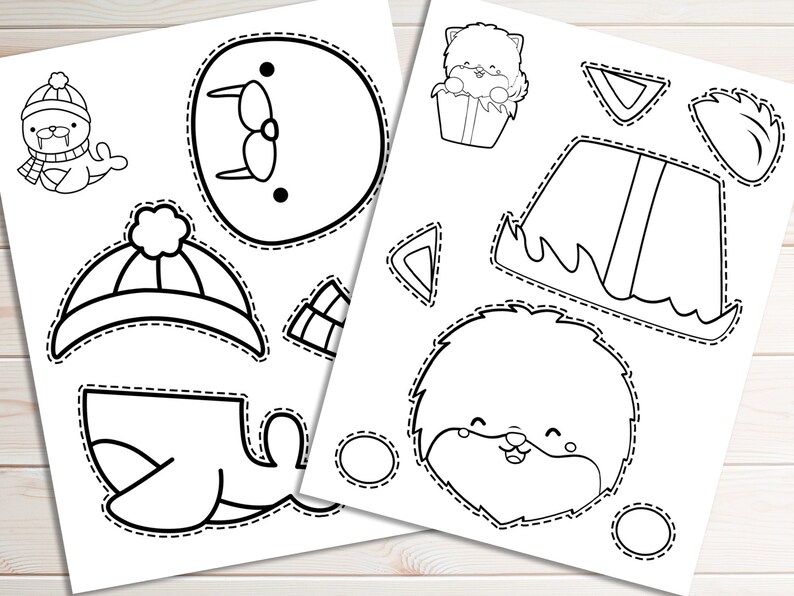 Christmas Scissor Cutting Printable Activity Cut and Paste Worksheets ...
