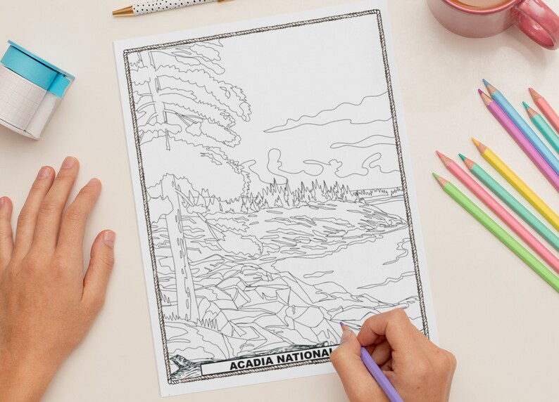 National Parks Coloring Book USA With 60 Illustrations to Color for ...