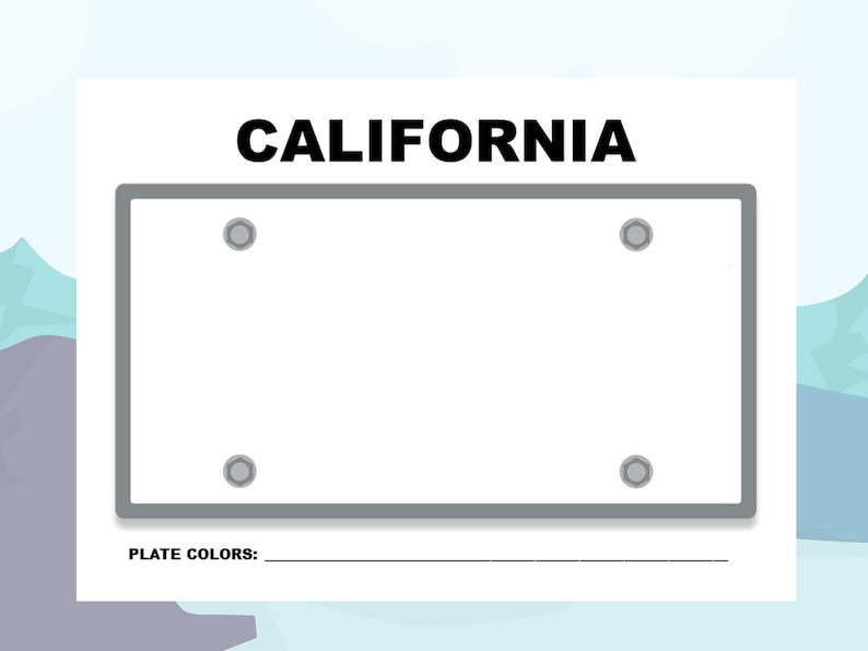 License Plate Scavenger Hunt Road Trip Game for Kids in the Car Find ...