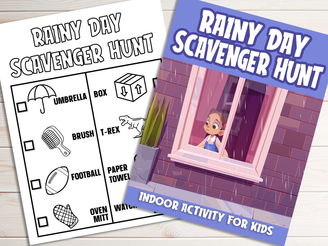 Rainy Day Scavenger Hunt Game Boredom Buster Indoor Activity for Kids ...