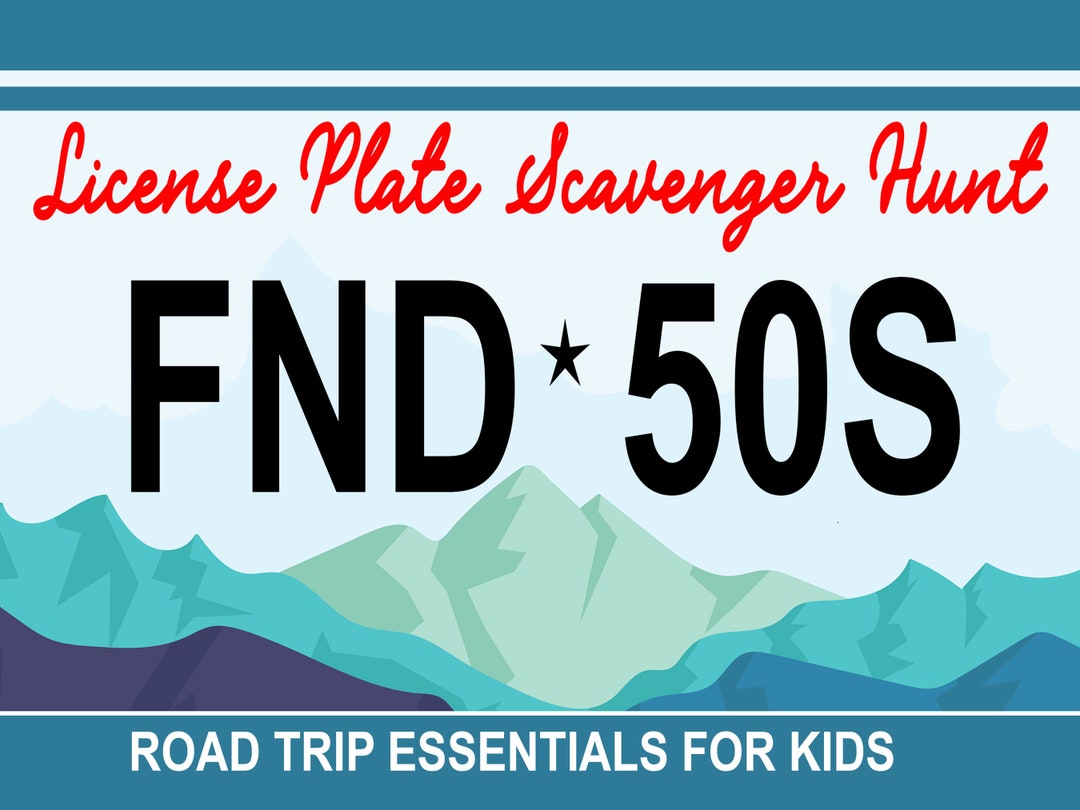 License Plate Scavenger Hunt Road Trip Game for Kids in the Car Find ...
