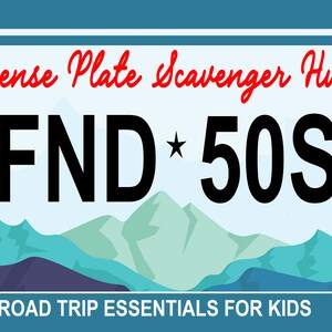 License Plate Scavenger Hunt Road Trip Game for Kids in the Car Find ...