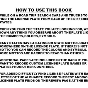 License Plate Scavenger Hunt Road Trip Game for Kids in the Car Find ...
