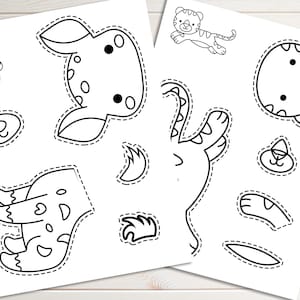 Scissor Cutting Printable Activity Cut and Paste Worksheets With Safari ...
