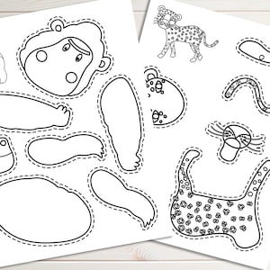 Scissor Cutting Printable Activity Cut and Paste Worksheets With Safari ...