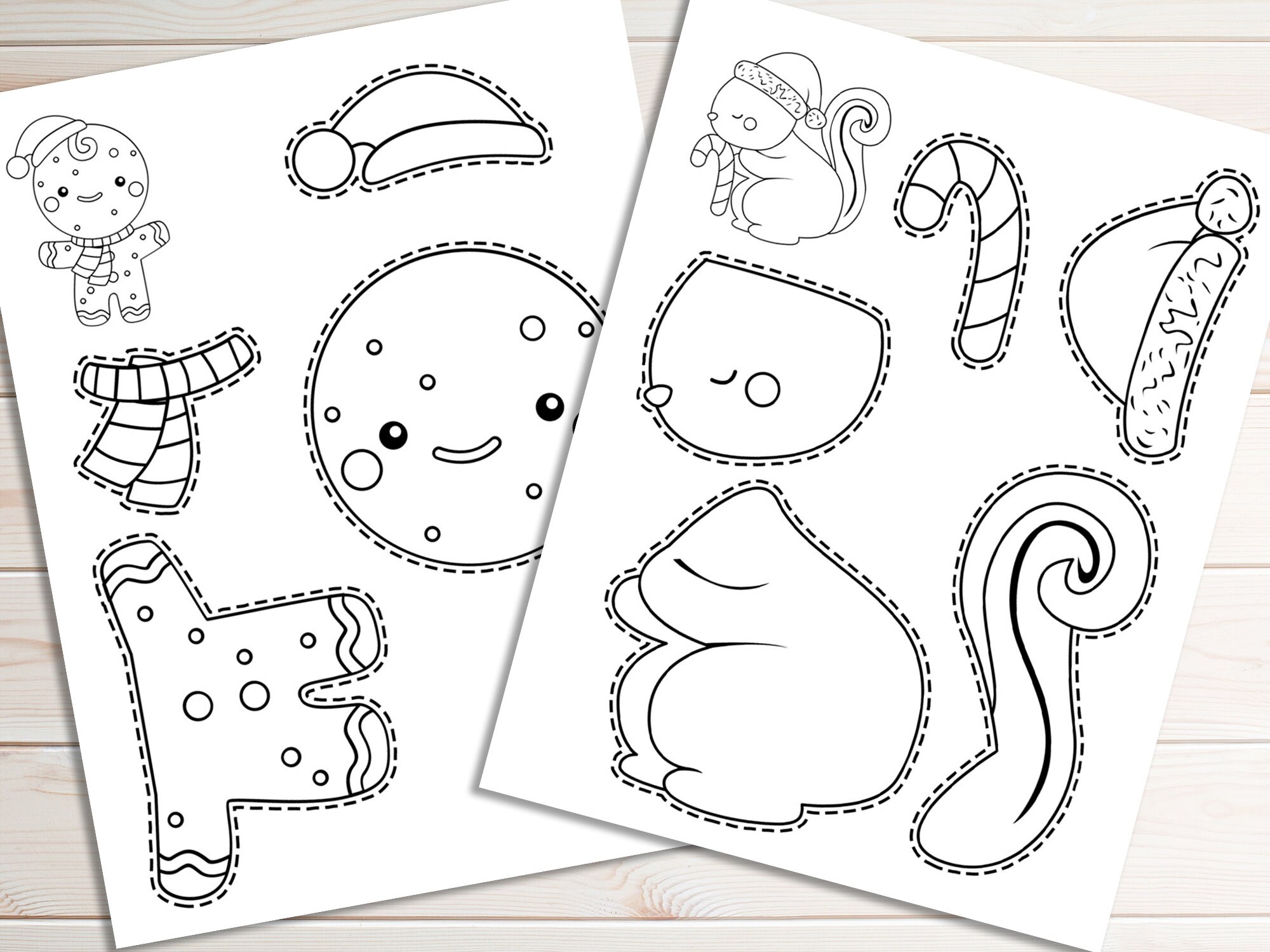 Christmas Scissor Cutting Printable Activity Cut and Paste Worksheets ...