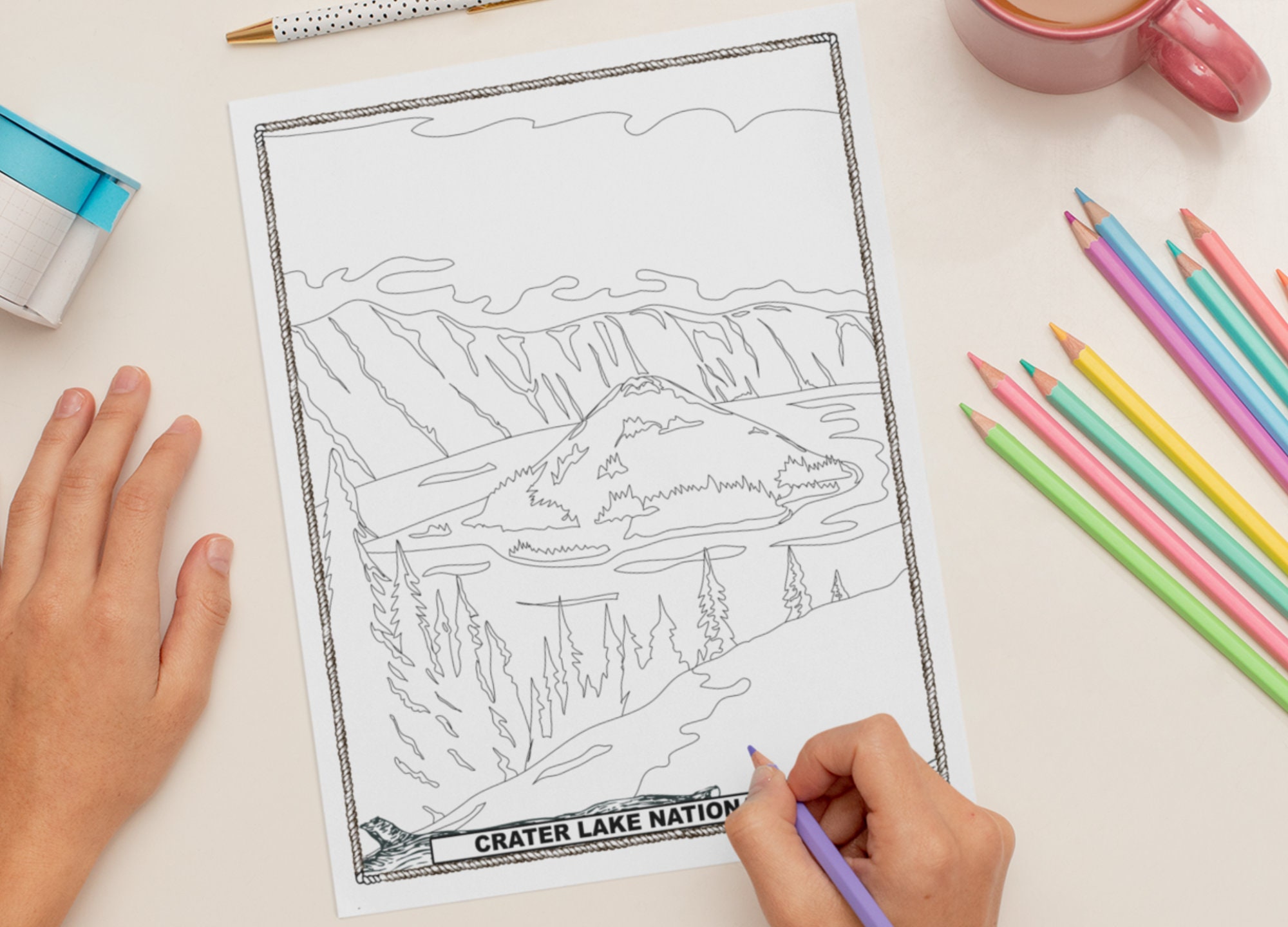 National Parks Coloring Book USA With 60 Illustrations to Color for ...