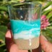 Ocean Beach Shot Glass Hawaiian Aqua Wave Glasses Resin Barware ...