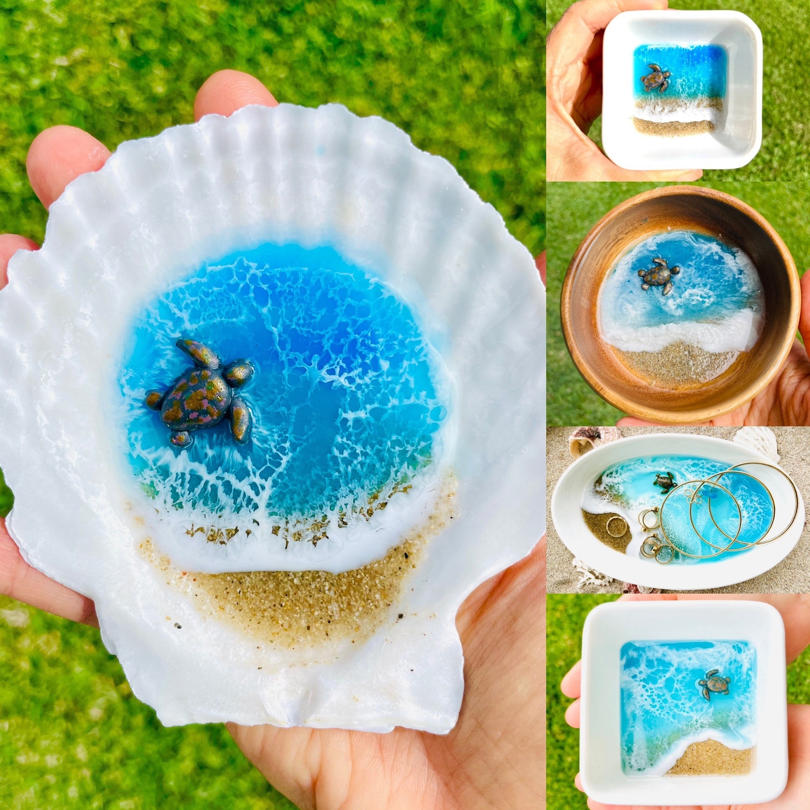 Sea Turtle Heart Ring Trinket Dish Hawaii Ocean Art Gift - Etsy