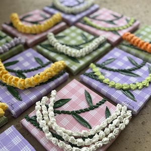 3D Hawaiian Flower Lei on Palaka Canvas- Acrylic Art Painting-hawaii ...