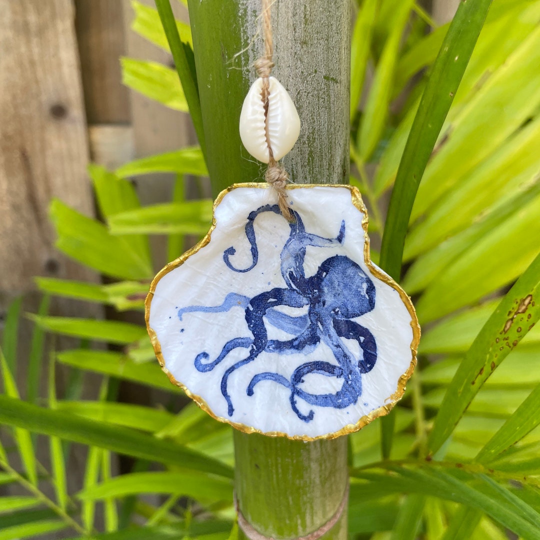 Seashell Octopus Ocean Sea Turtle Ornament- Hawaii Christmas Decoration ...