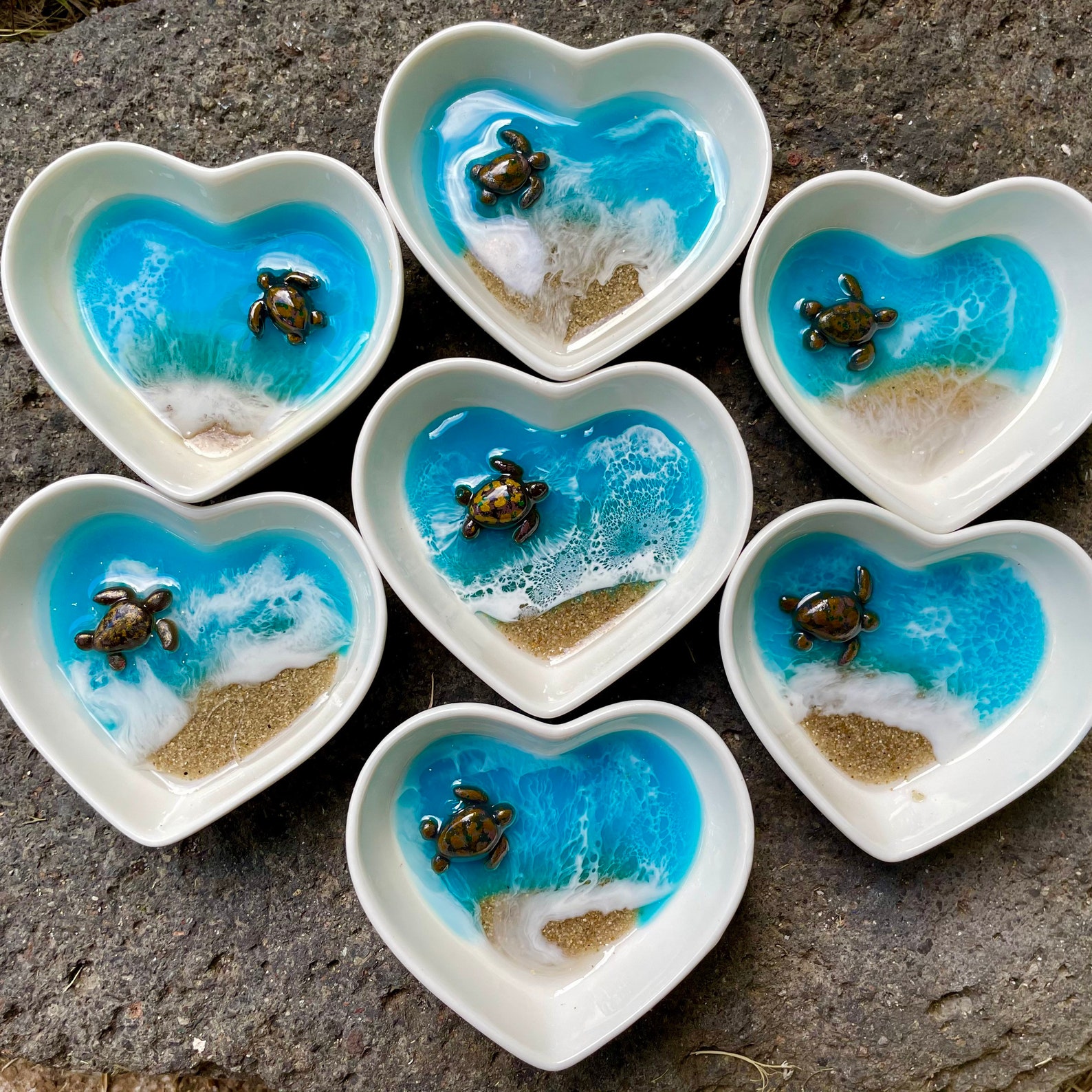 Sea Turtle Heart Ring Trinket Dish - Hawaii Ocean Art Gift- Small ...