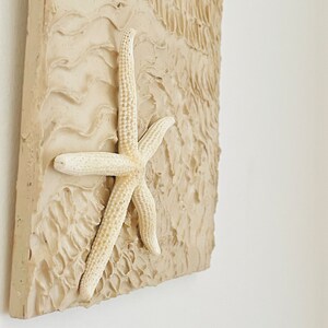 Neutral Textured Beach Ocean Starfish Art- Tropical Seashore Wave Decor ...
