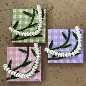 3D Hawaiian Flower Lei on Palaka Canvas- Acrylic Art Painting-hawaii ...