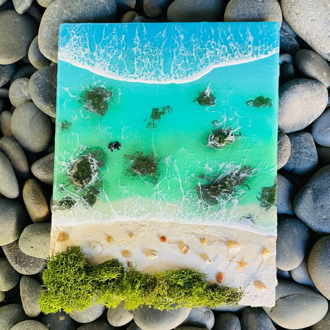 3D Ocean Reef Seashell Wave Wall Art Hawaiian Beach Sea Green - Etsy