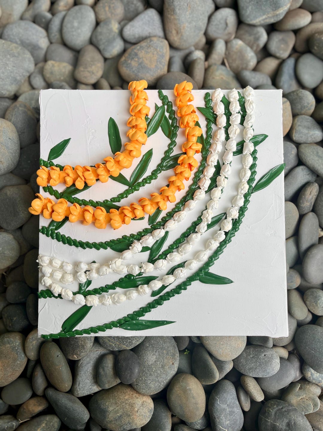Puakenikeni and Pikake 3 Dimensional Hawaiian Flower Lei Acrylic Art ...