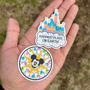 Transparent Disneyland Castle and Mickey Fun Wheel Sticker // Disney ...
