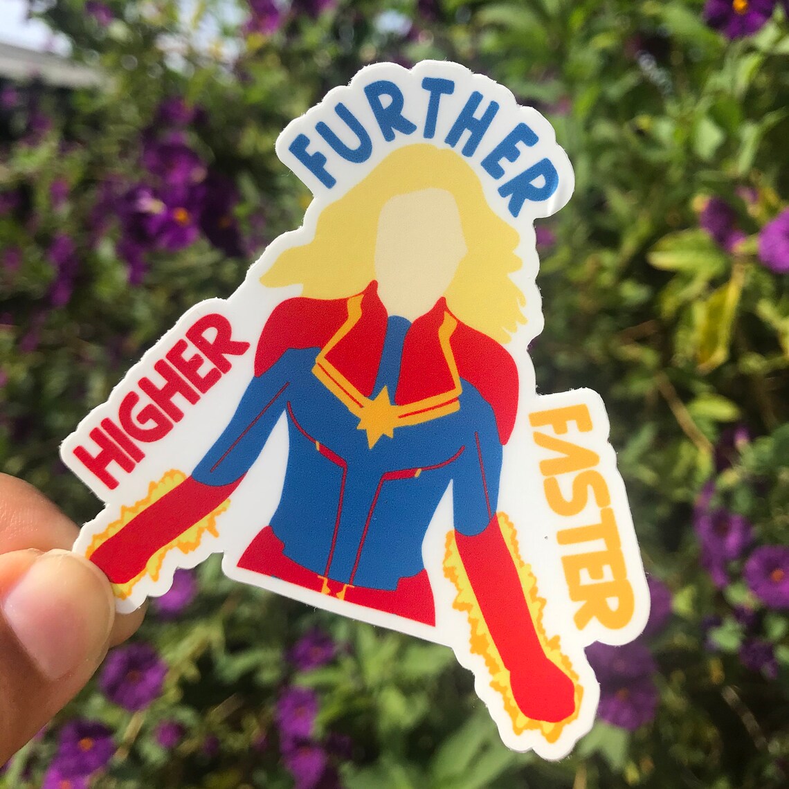 Captain Marvel Sticker //carol Danvers Sticker // Marvel - Etsy