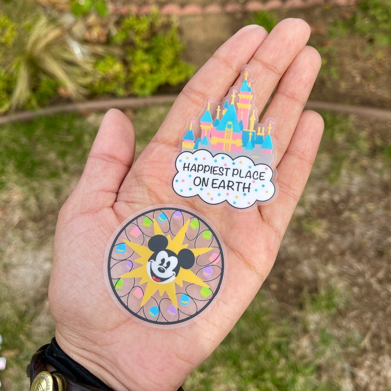 Transparent Disneyland Castle and Mickey Fun Wheel Sticker // | Etsy