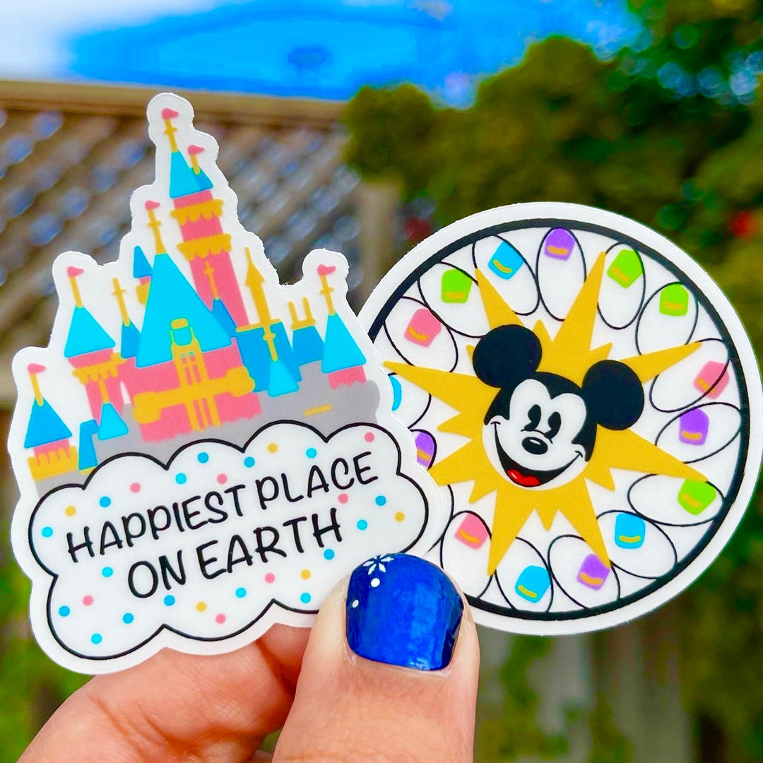 Transparent Disneyland Castle and Mickey Fun Wheel Sticker // Disney ...