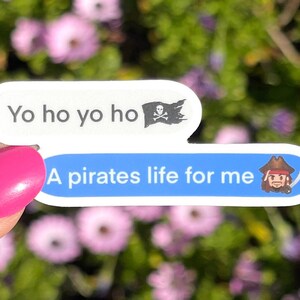 Disney Pirates of the Caribbean Text Message Sticker// Pirates | Etsy