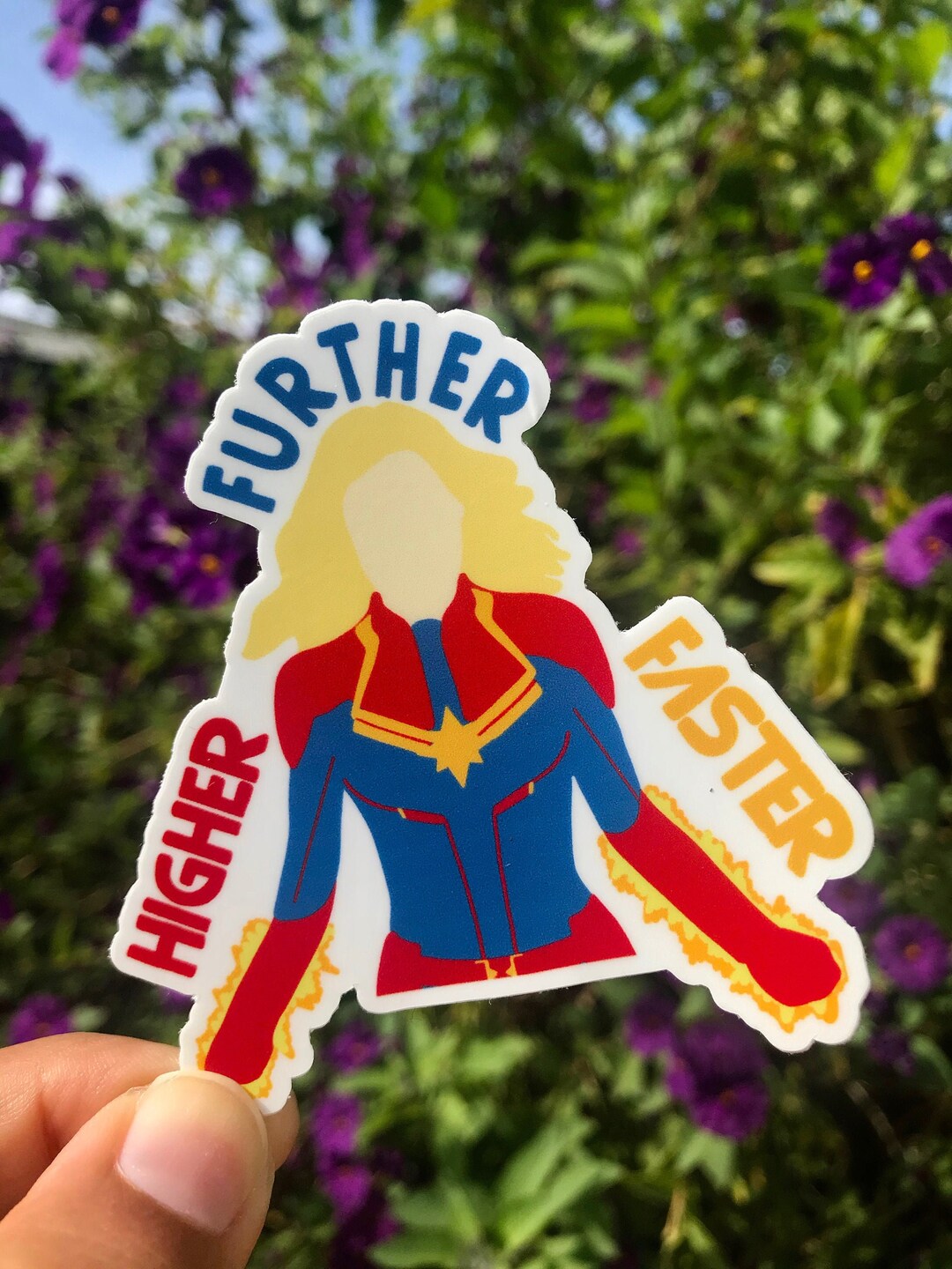 Captain Marvel Sticker //carol Danvers Sticker // Marvel - Etsy