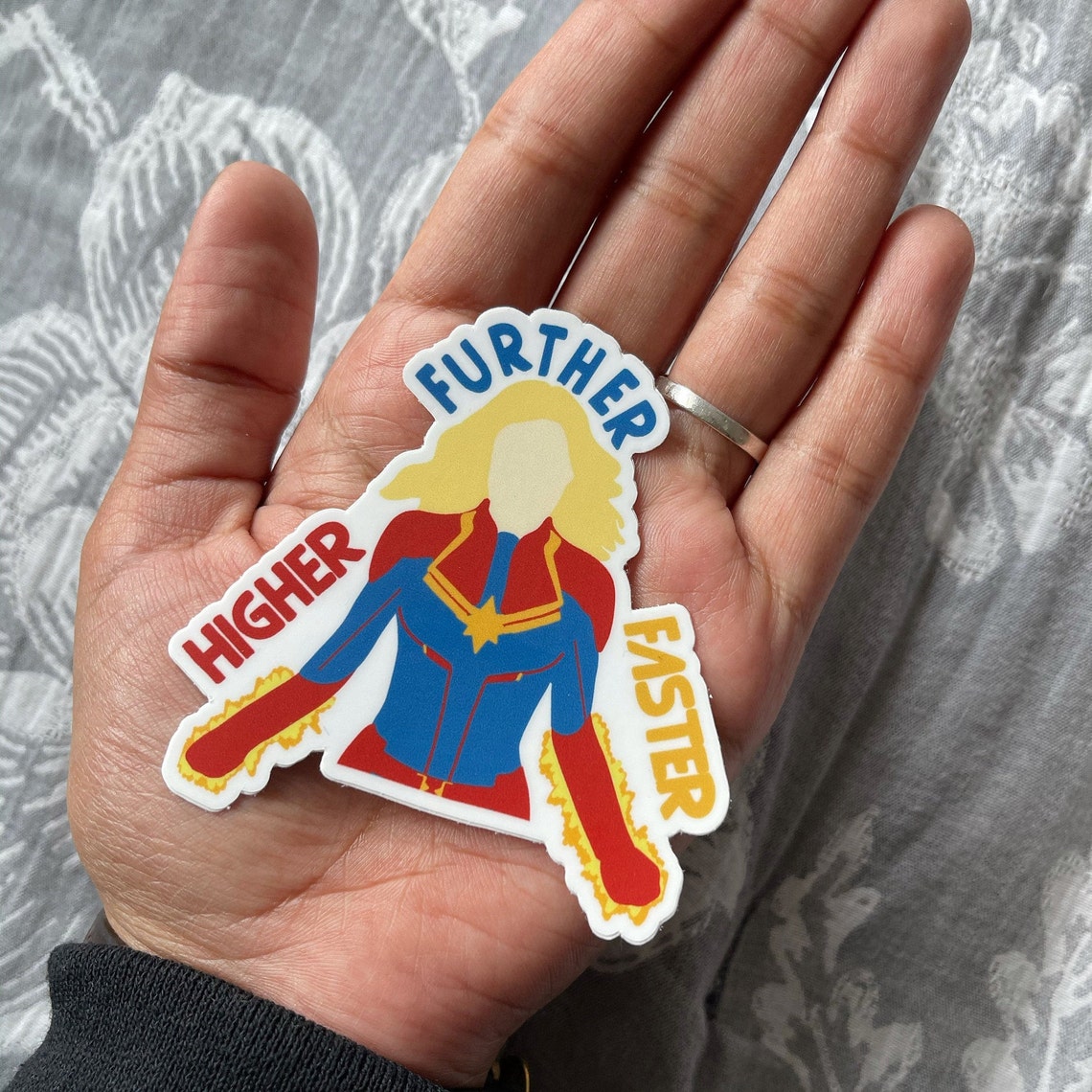 Captain Marvel Sticker //carol Danvers Sticker // Marvel - Etsy