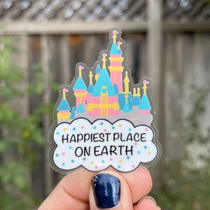 Transparent Disneyland Castle and Mickey Fun Wheel Sticker // Disney ...