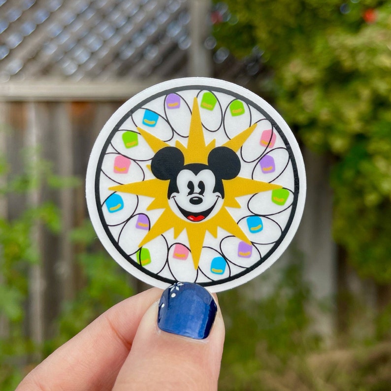 Transparent Disneyland Castle and Mickey Fun Wheel Sticker // | Etsy