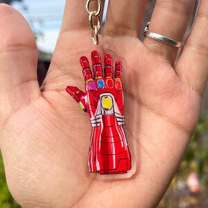 Disney Marvel Iron-man Gauntlet Double-sided Hard Acrylic Keychain ...