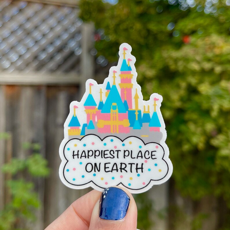 Transparent Disneyland Castle and Mickey Fun Wheel Sticker // | Etsy