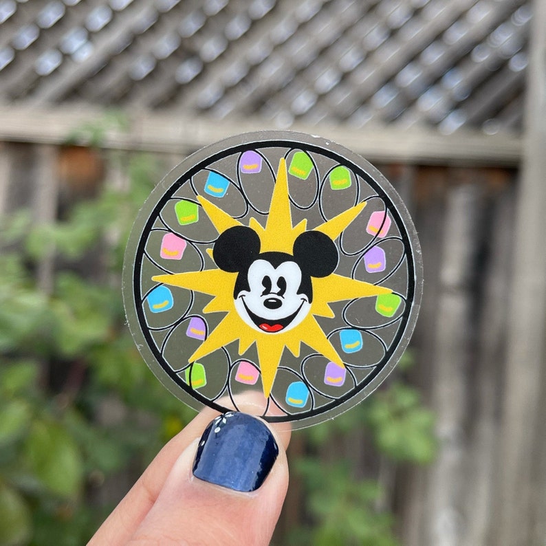 Transparent Disneyland Castle and Mickey Fun Wheel Sticker // | Etsy