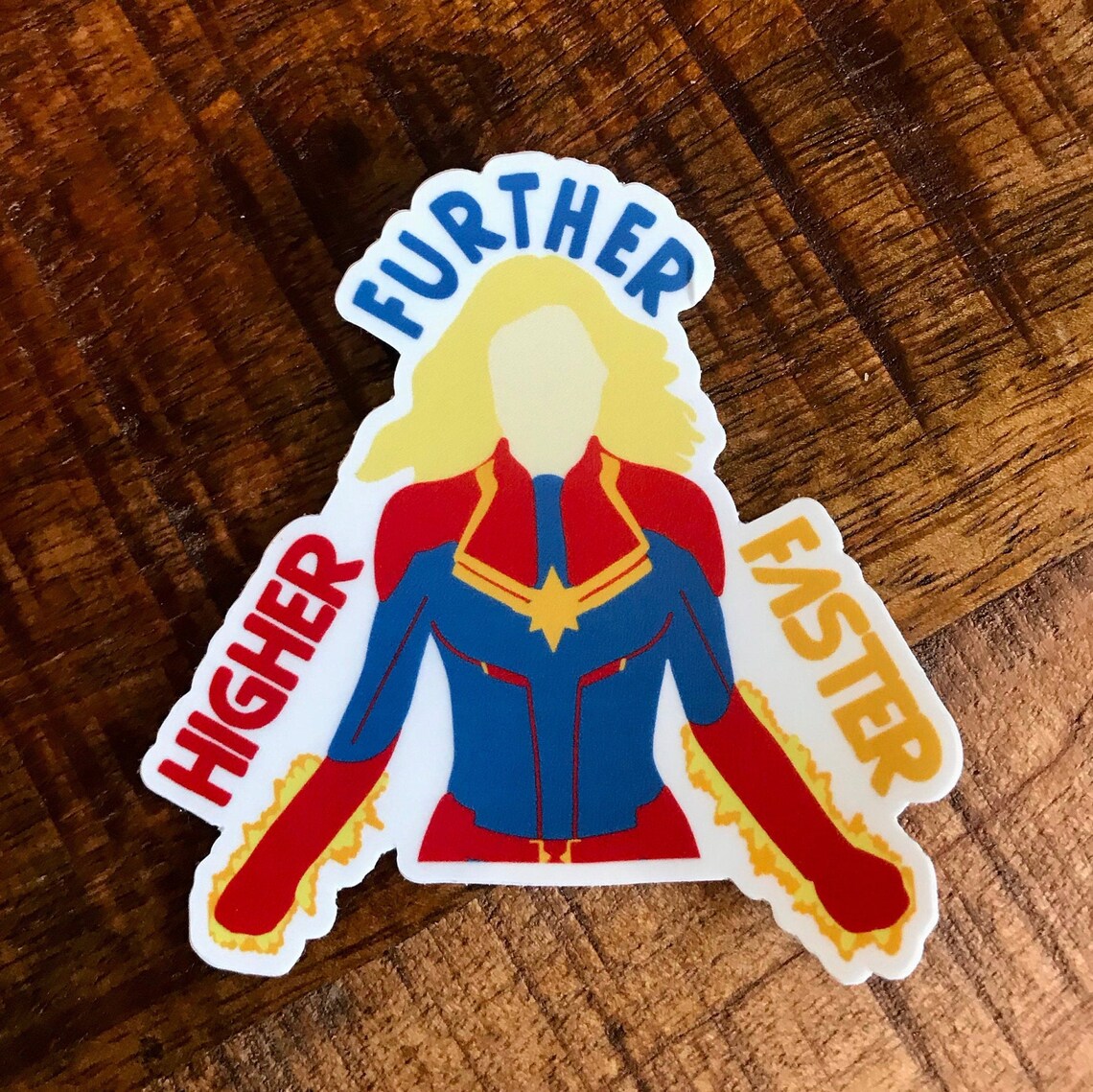 Captain Marvel Sticker //carol Danvers Sticker // Marvel - Etsy