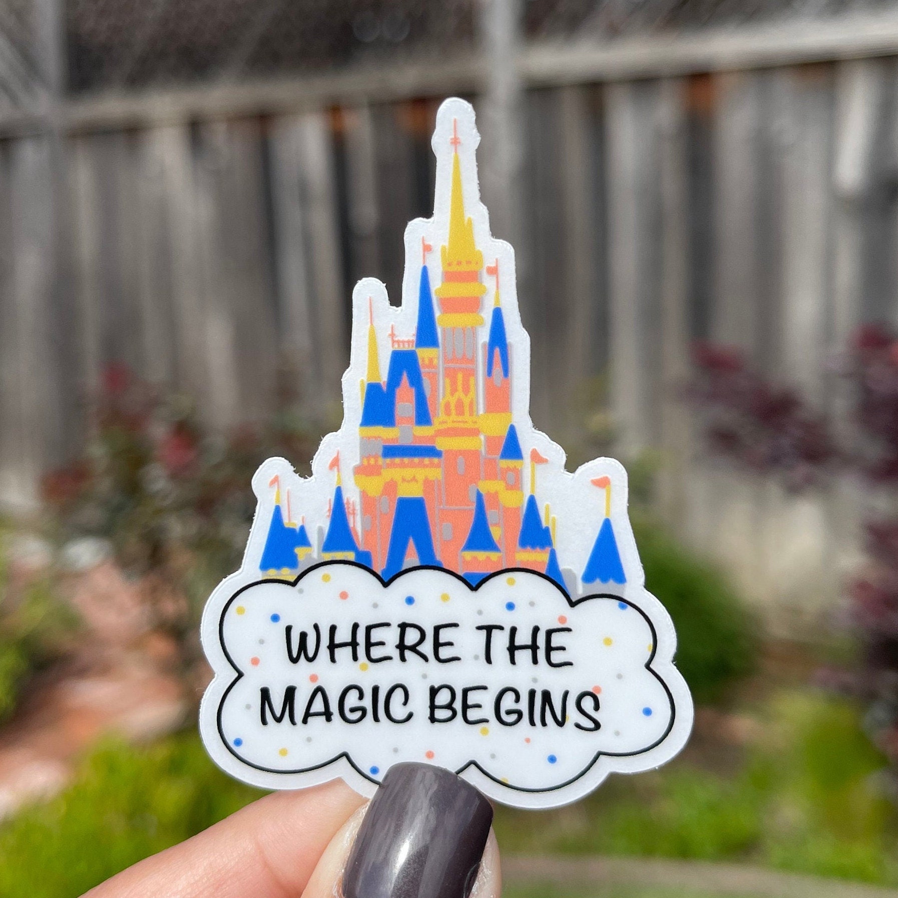 Disney World Castle Sticker // Cinderella Castle Sticker // | Etsy