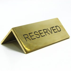 RESERVED Desk Sign Personalized Solid Brass Desk Name Plate | Etsy