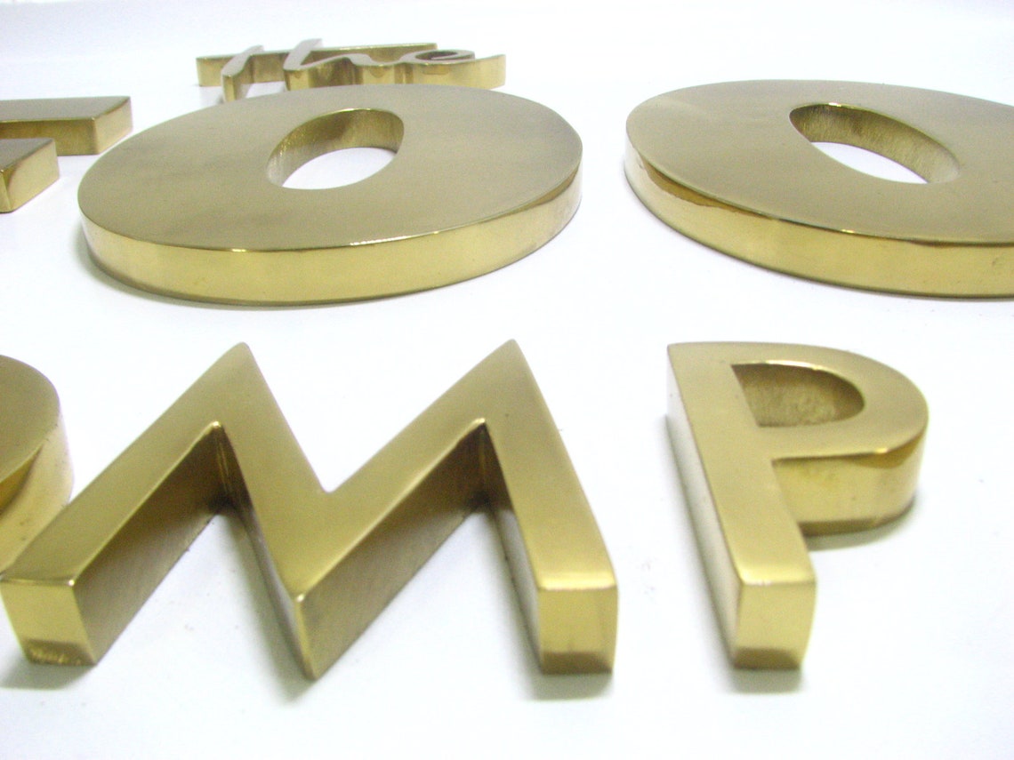 CUSTOMIZED Solid Brass Restaurant Brand Sign - Etsy