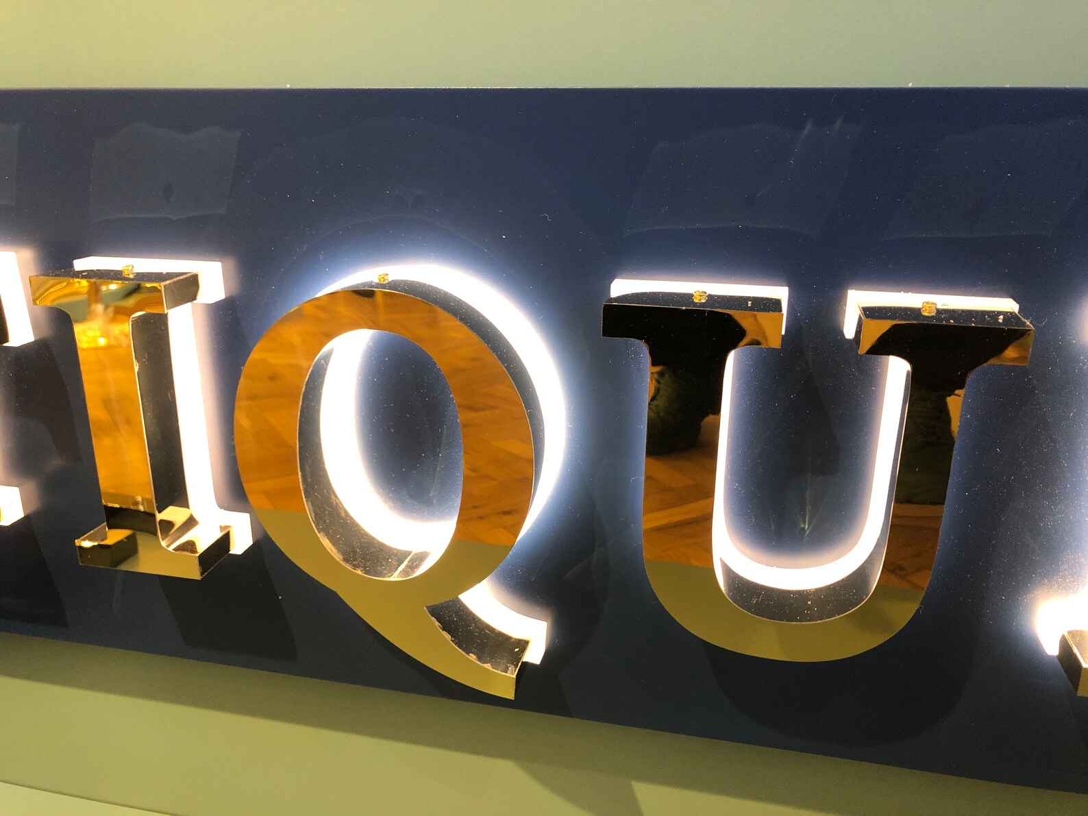 CUSTOMIZED Gold Brand Sign With Led Light - Etsy