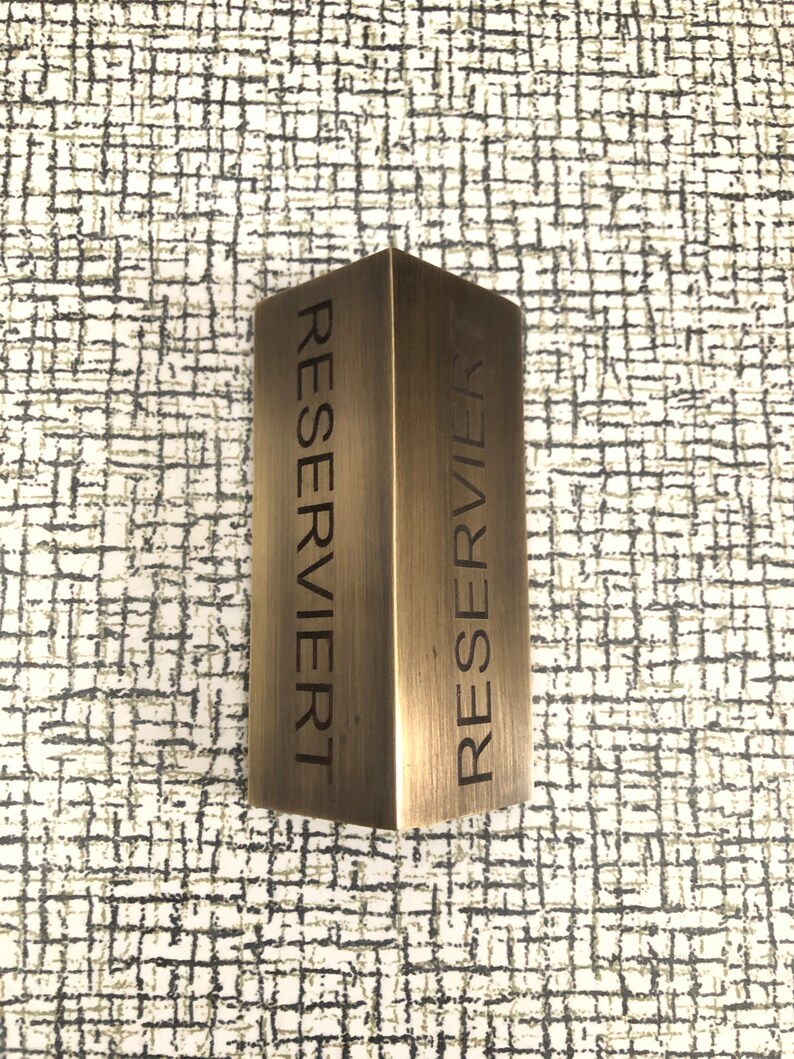 RESERVED Desk Sign Personalized Solid Brass Desk Name Plate Gold or ...