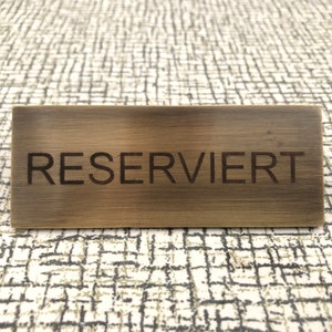 RESERVED Desk Sign Personalized Solid Brass Desk Name Plate Gold or ...