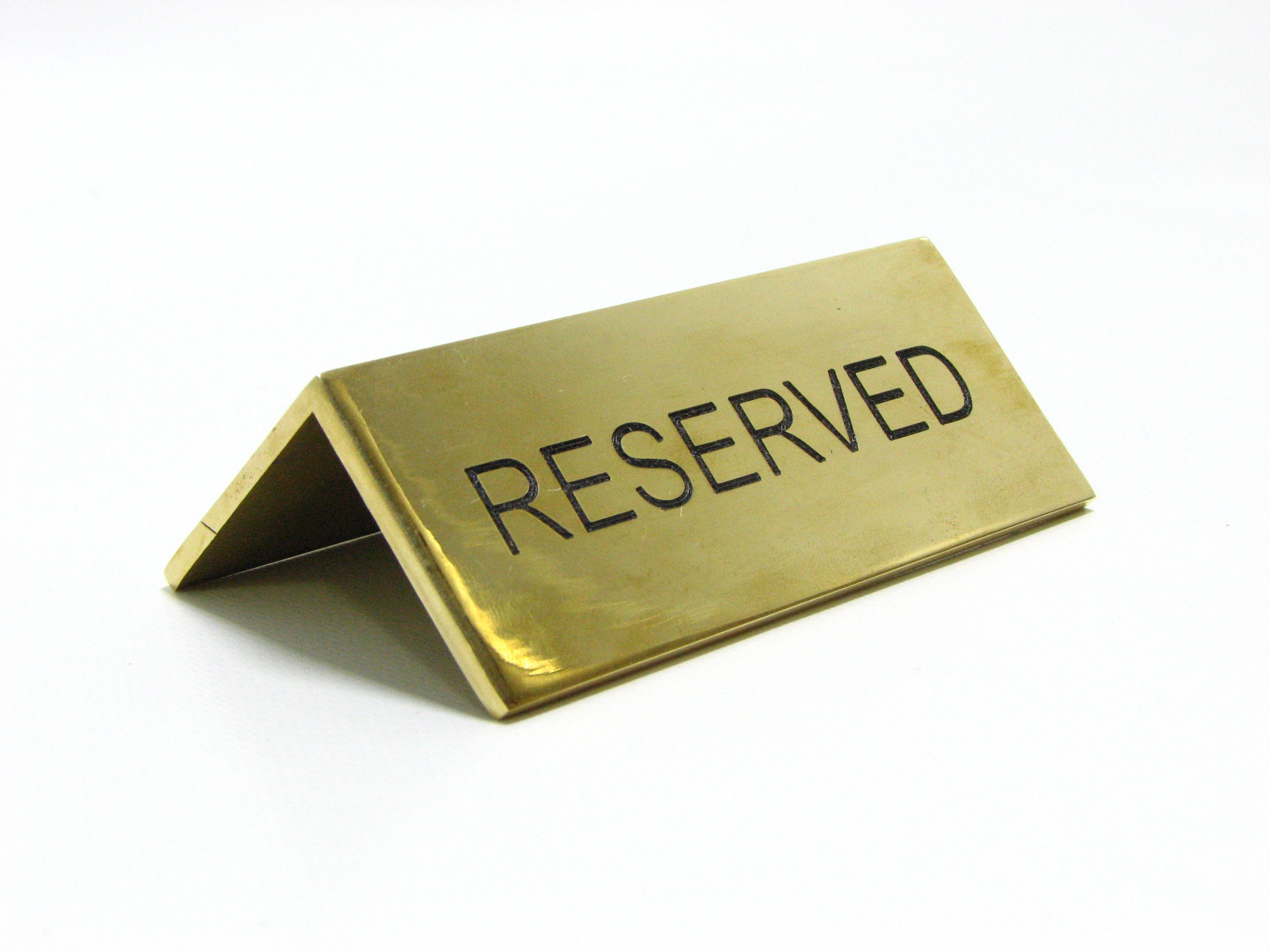 RESERVED Desk Sign Personalized Solid Brass Desk Name Plate Gold or ...