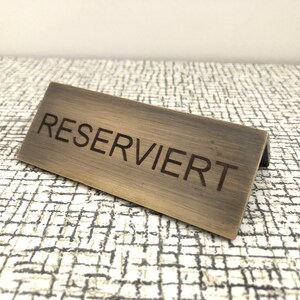 RESERVED Desk Sign Personalized Solid Brass Desk Name Plate Gold or ...