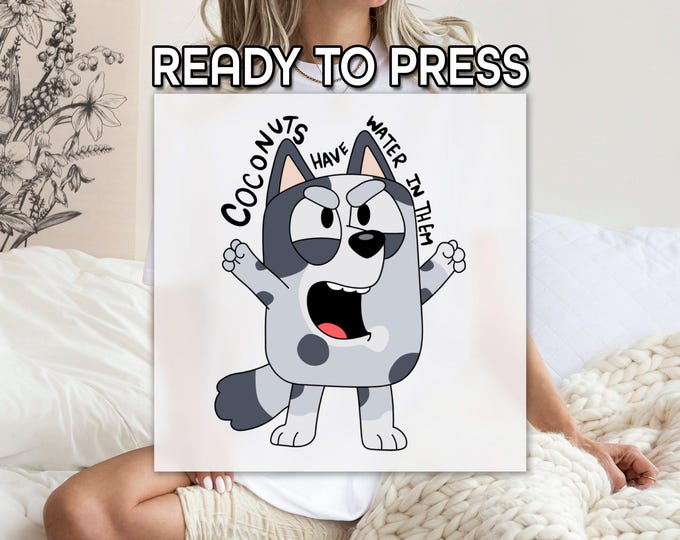 Muffin Coconut Car Coasters, Set of 2, Bluey, Muffin, Coconuts Have ...