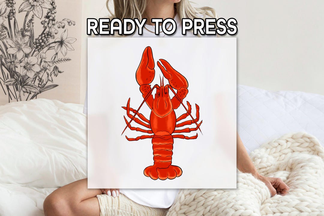 Crawfish DTF Heat Transfer, Ready to Apply, Little Lobster Printing, Louisiana Cuisine ...