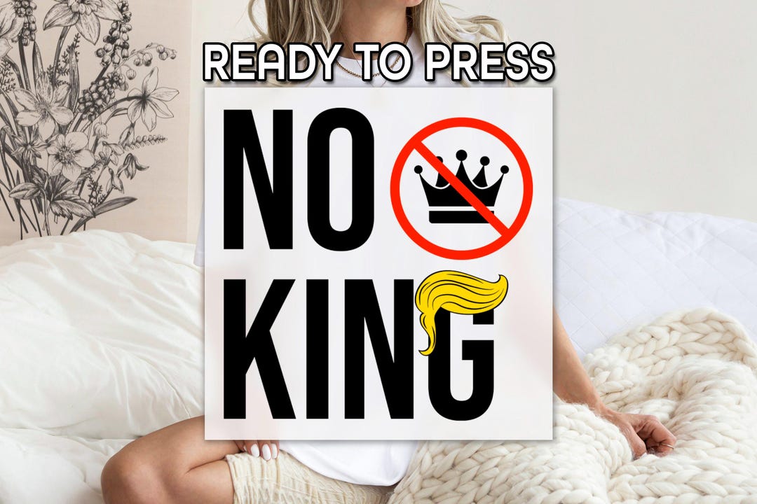 No King DTF Transfer, Democracy Support DTF, Anti Trump Print ...
