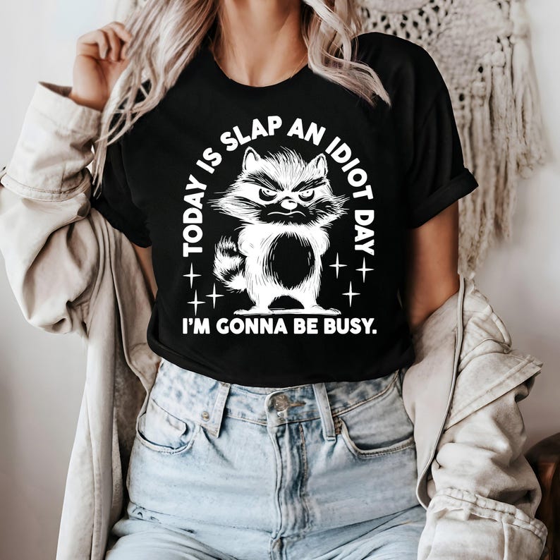 Funny Raccoon DTF, Slap an Idiot Day Design, I'm Gonna Be Busy ...