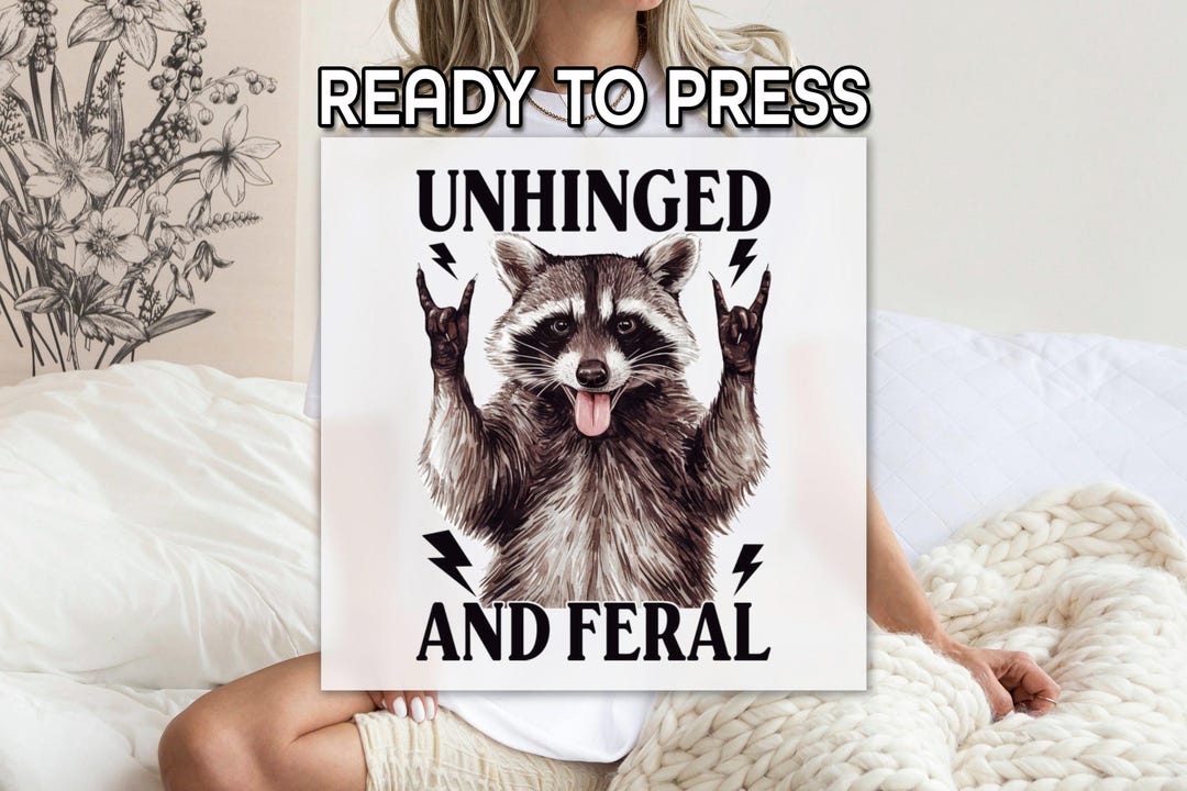 Unhinged and Feral DTF Transfer, Feral Animal Design, Badger Print ...